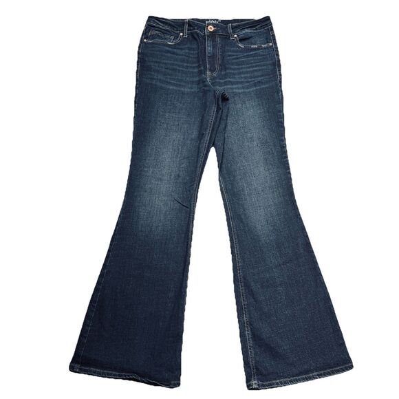 Edgely | Jeans | Edgely High Rise Flare Jeans 4 Long Dark Blue Stretch ...